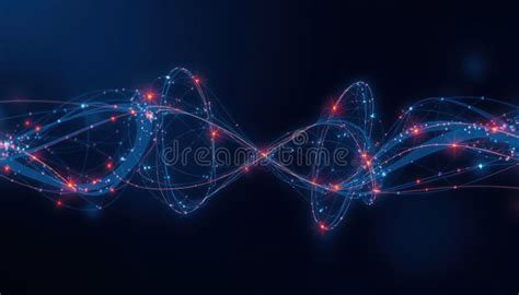 Dynamic Digital Wave Of Interconnected Blue And Red Nodes Forms