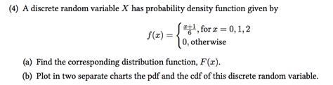 Solved A Discrete Random Variable X Has Probability Chegg