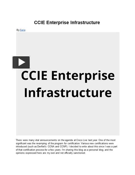 Ppt Ccie Enterprise Infrastructure By Saria Powerpoint Presentation Free To Download Id