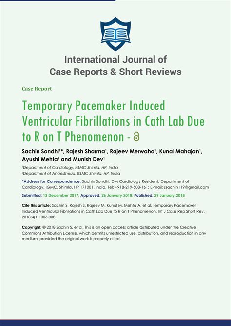 Pdf Temporary Pacemaker Induced Ventricular Fibrillations In Cath Lab Due To R On T Phenomenon