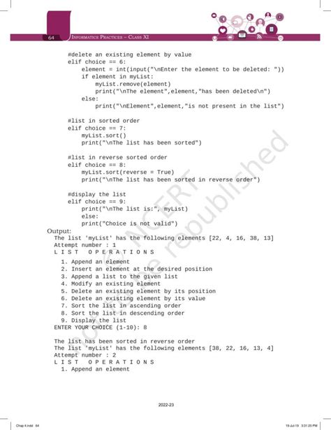 Ncert Book For Class 11 Informatics Practices Chapter 4 Working