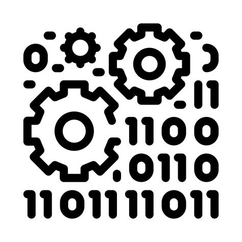 Programming And Coding Process Of Machine Learning Line Icon Vector