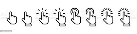 Cursor Click Collection Cursor Computer Mouses Isolated Clicking Cursor