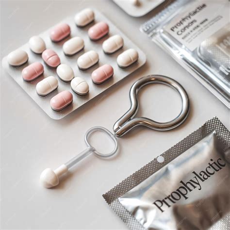Closeup Of Birth Control Pills Iud Device And Contraceptive Packaging