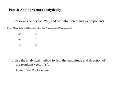 solved part 2 adding vectors analytically 1 resolve