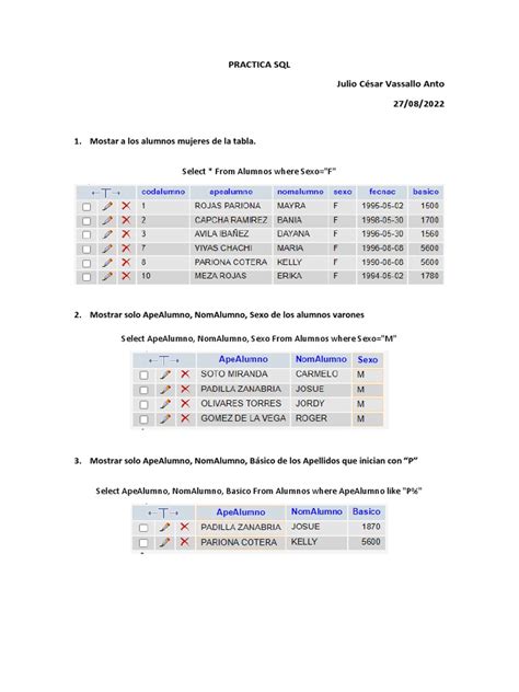 Practica Sql Pdf Sql