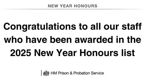 Introducing Our Extraordinary Hmpps Staff Who Received A 2025 New Year Honour 👏 Congratulations