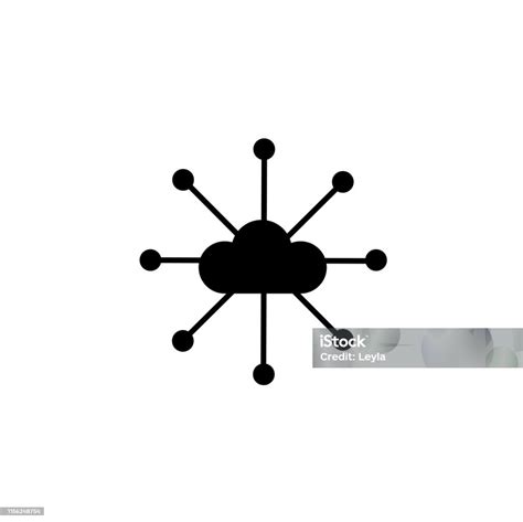 클라우드 동기화 및 데이터의 벡터 아이콘 스타일 일러스트 로고 클라우드 컴퓨팅 인터넷 기반 공유 모바일 처리 리소스 구성 가능한 네트워크의 공유 풀 아이콘에 대한 스톡 벡터