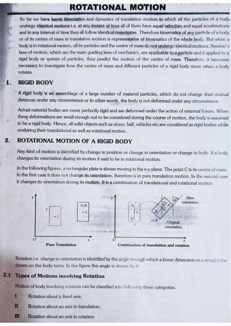 solution physics rotational motion rigid body rotational motion of