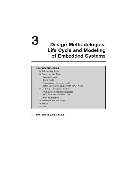 embedded systems chapter 3 design methodologies life cycle and