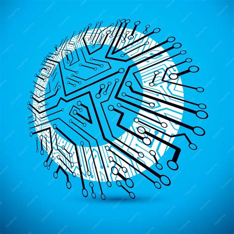 Premium Vector Vector Round Circuit Board With Electronic Components Of Technology Device