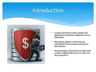 SQL Injection Introduction And Prevention PPTX