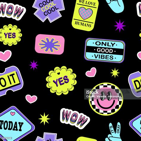 복고풍 스티커 벡터 디자인과 추상 힙스터 멋진 트렌디 배경멋진 미소 얼굴 만화 라벨 패치와 멋진 트렌디 한 복고풍 스티커