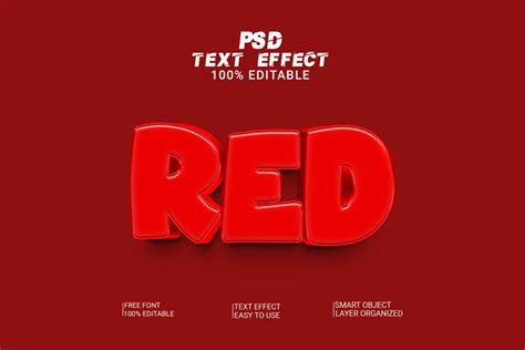 Red 3d Text Effect Style
