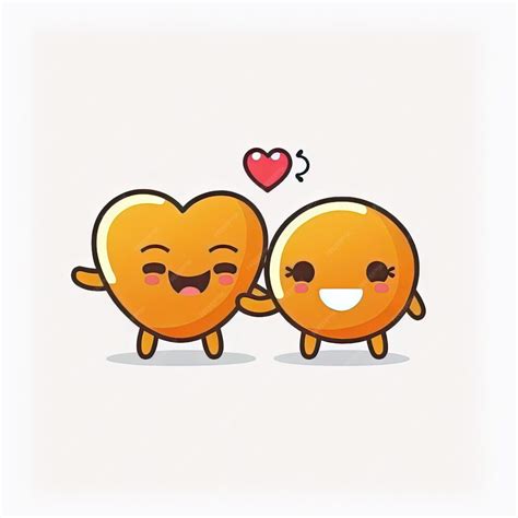 Premium Photo Smile Couple Stricker Cute Cartoon Love Character