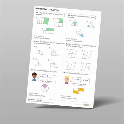 Year 2 Find A Quarter Reasoning And Problem Solving 2 Resource Classroom Secrets