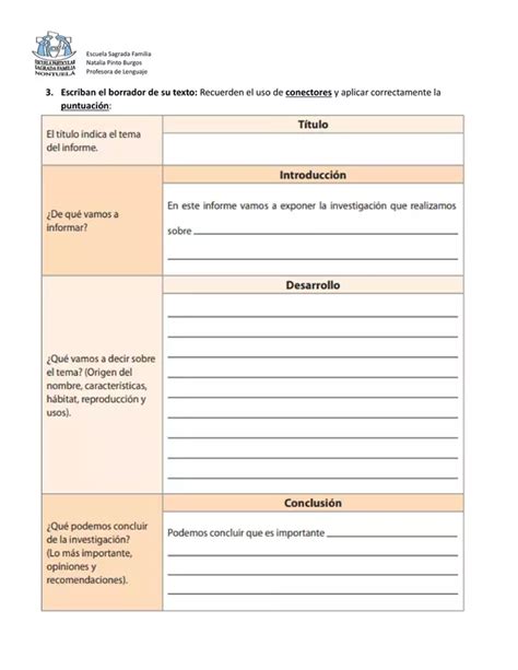 Escritura De Un Texto Informativo Profe Social