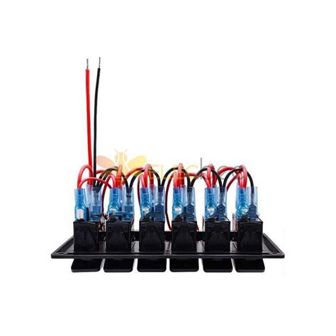 Elecbee Rv Marine 6 Gang Rocker Switch Panel With Dc12 24v Power Control Overload Protection