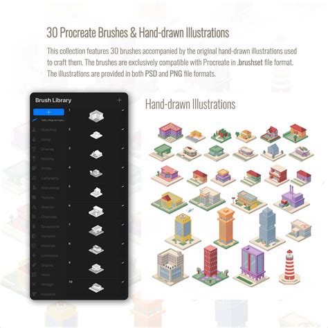 procreate pixel art buildings brushset and illustrations toffu co