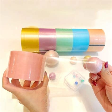 6 롤 접착 테이프 끈적 볼 테이프 다채로운 스트레스 완화 끈적 볼 편안한 장난감 롤링 공예 선물 1 2cm 10cm Aliexpress