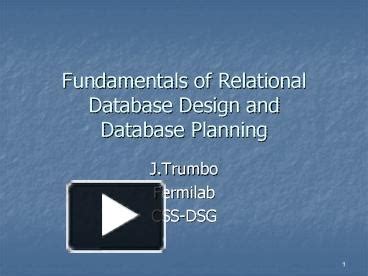 PPT Fundamentals Of Relational Database Design And Database Planning PowerPoint Presentation