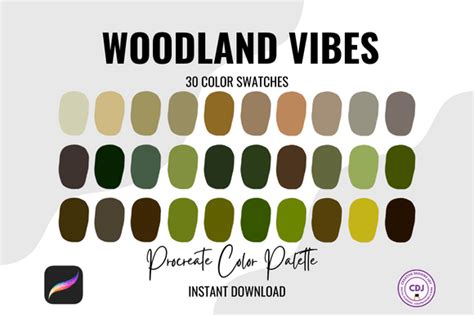 Procreate Color Palette Woodland Vibes Graphic By Creative Designs Joy Creative Fabrica