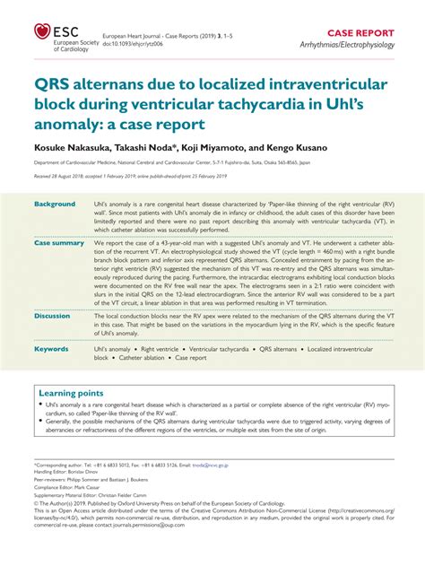Pdf Qrs Alternans Due To Localized Intraventricular Block During