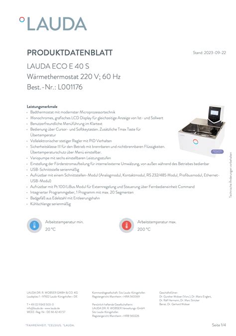 Lauda Eco E 40s Eco Isıtmalı Termo Sirkülatörler