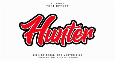 Premium Vector Editable Text Style Effect Hunter Text Style Theme