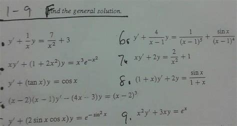 Solved Find The General Solution Y 1 X Y 7 X 2 3