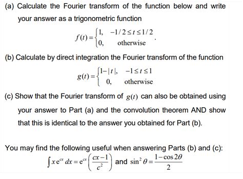 Solved A Calculate The Fourier Transform Of The Function Chegg