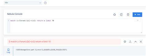 关于nebula Stadio查询报错 1005storage Error Part 12 Error Eleaderlease