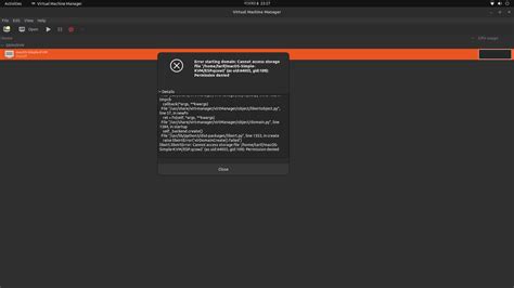 error starting domain cannot access storage file home tarif macos