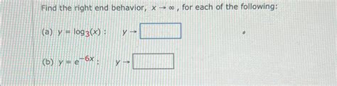 Solved Find The Right End Behavior X→∞ ﻿for Each Of The