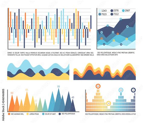 business infographics and flowcharts in color vector editable diagrams