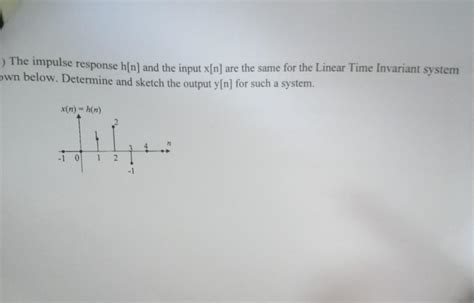 Solved The Impulse Response H N And The Input X N Are The