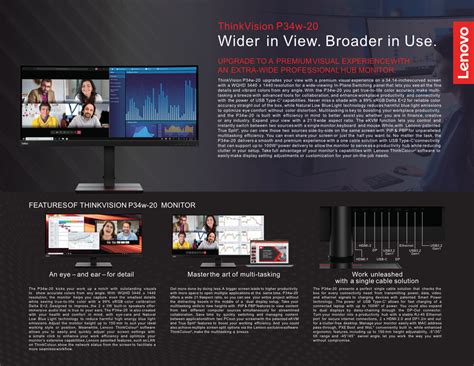 Lenovo Thinkvision P W Wqhd Ultrawide Curved Monitor With Hub Ca