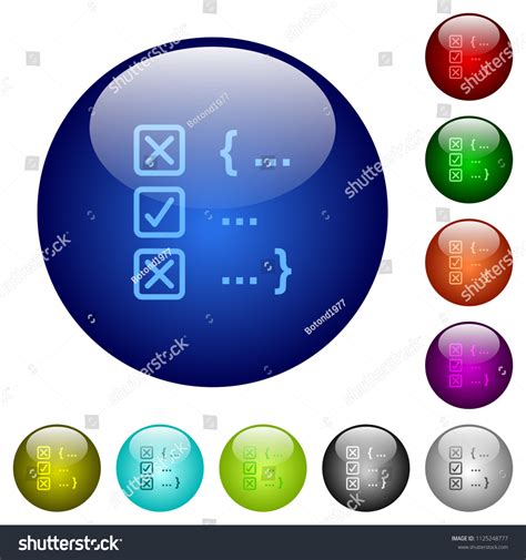 source code checking icons on round stock vector royalty free