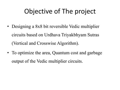 Optimized Reversible Vedic Multipliers Pptx