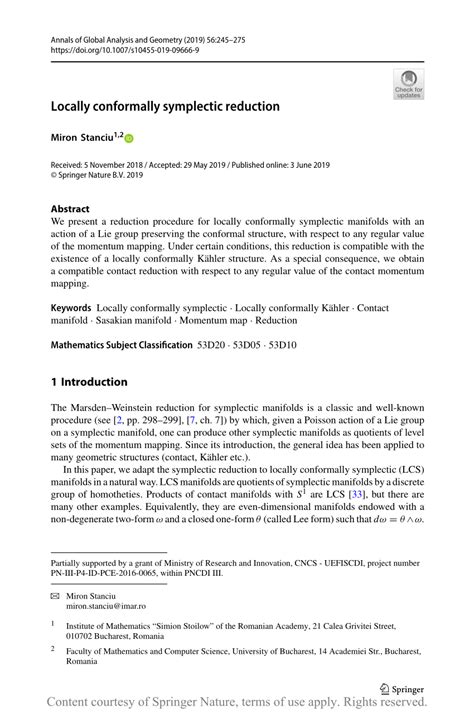 Locally Conformally Symplectic Reduction Request Pdf