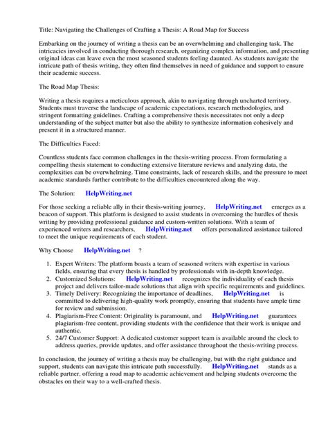 Road Map Thesis Pdf Essays Thesis