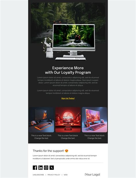 Customer Loyalty Program Email Template Unlayer
