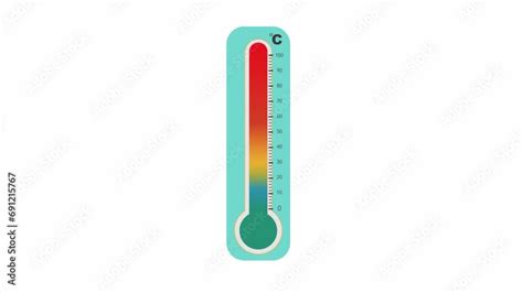 Dynamic Temperature Gauge Animation Temperature Rises On The Scale Of