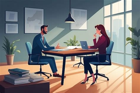 Premium Photo Interview Concept Illustration