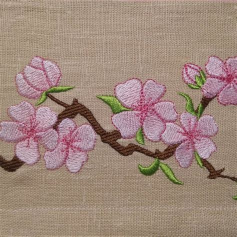 Cherry Blossom Embroidery Etsy Uk
