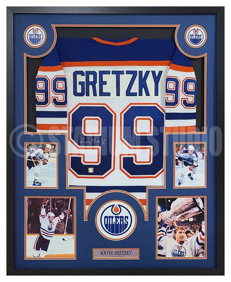 Wayne Gretzky Autographed Framed Oilers White Jersey The Stadium Studio
