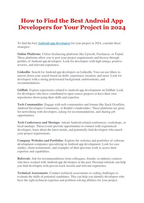 Ppt How To Find The Best Android App Developers For Your Project In