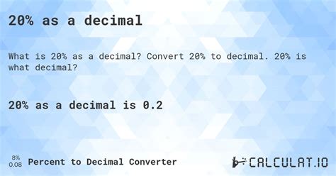 20 As A Decimal Calculatio