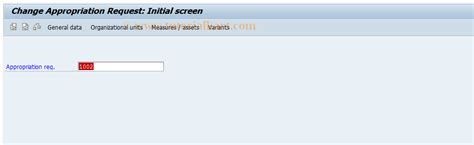 IMA SAP Tcode Change Appropriation Request