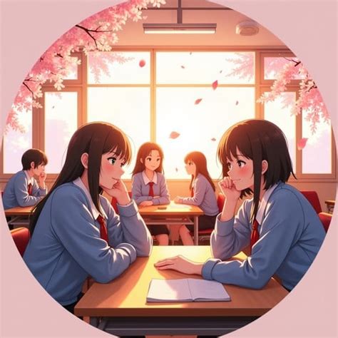 Free Sunset Classroom Bonding Image Anime Manga Classroom Download At Stockcake